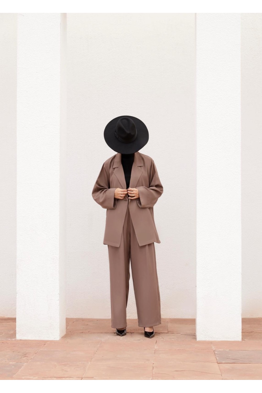 Jupe Carmen taupe mate